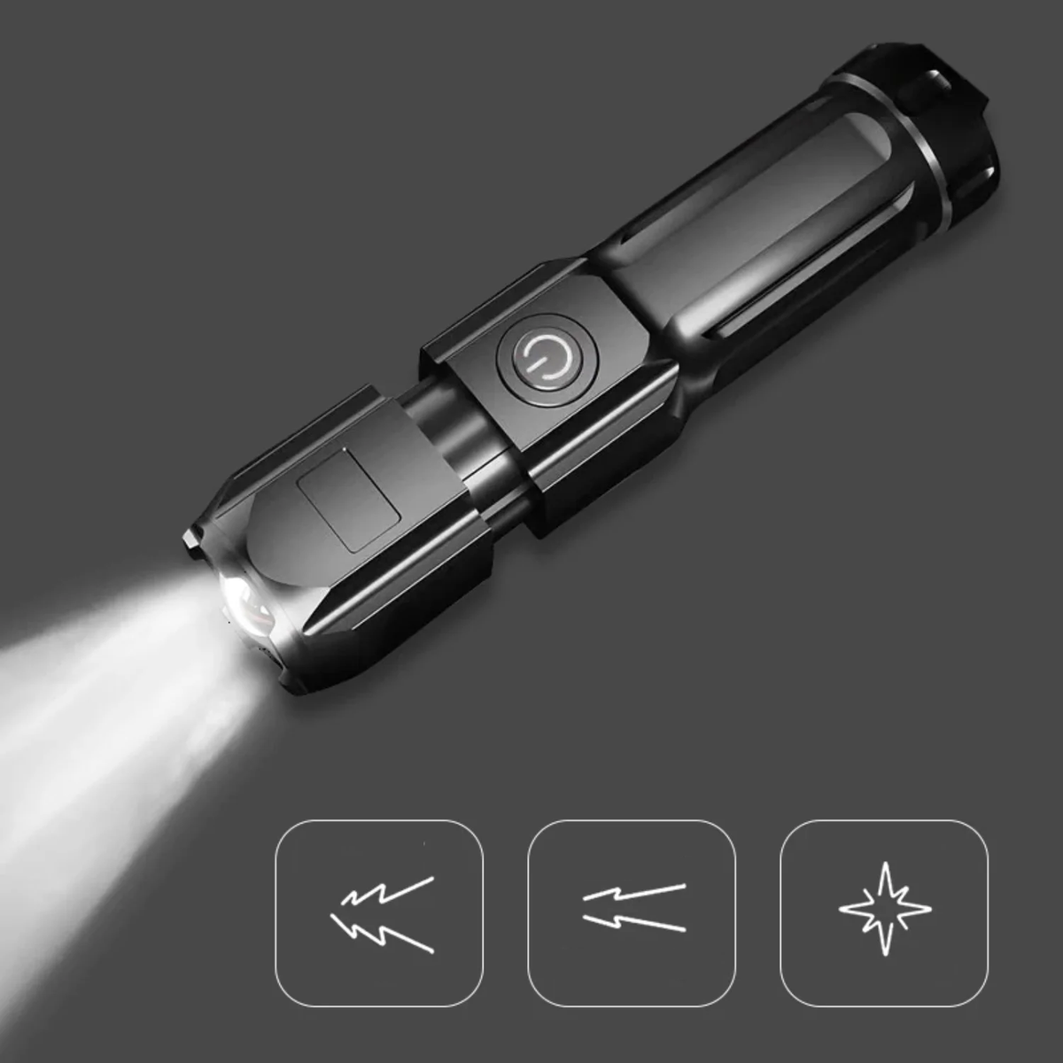 High Power LED Flashlight | USB Rechargeable Torch | Zoomable ...