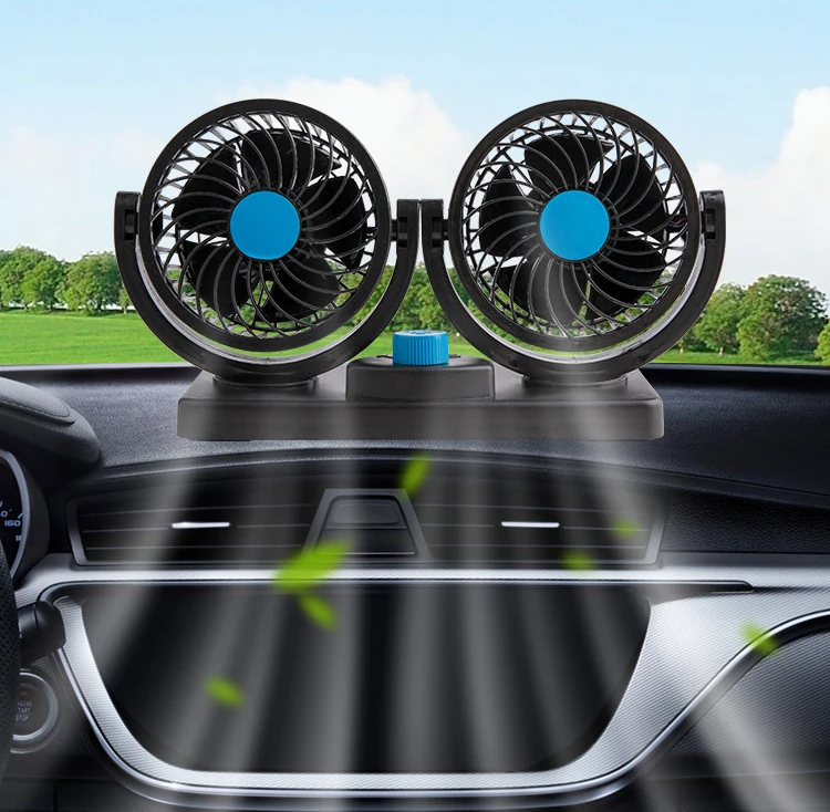 Electric Car Fan | 12V 24V Vehicle Cooling Fan | Dual Head | 2-Speed ...