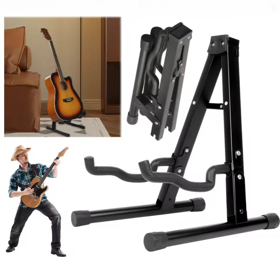 Folding Guitar Stand | Folding A-Frame | Non-Slip Feet | Soft Foam Arms ...
