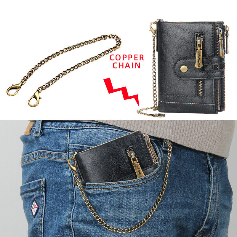 Classic Men's Leather Wallet with Chain — JStonewell