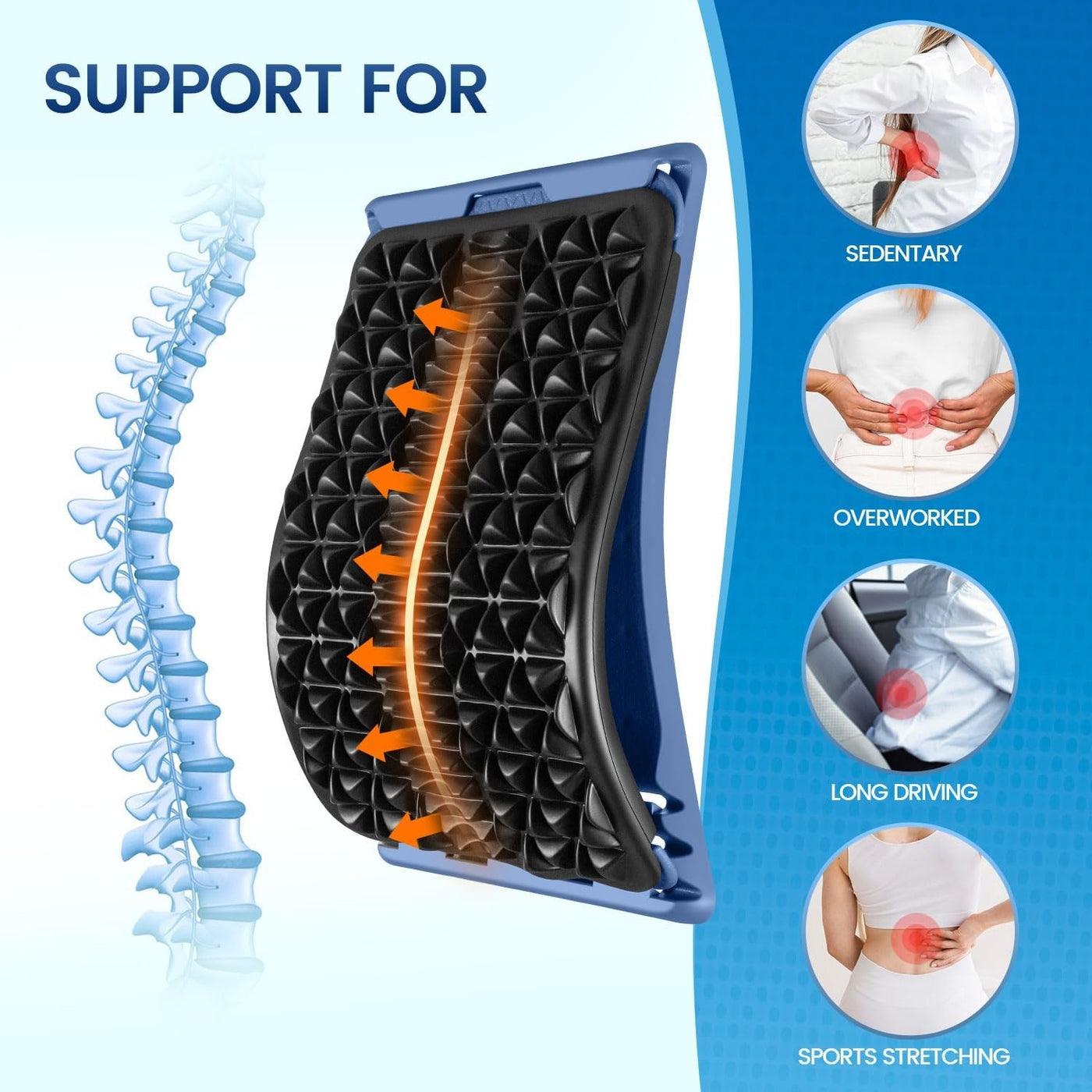 Back Stretcher | Posture Corrector | Adjustable 3 Levels | Massage ...