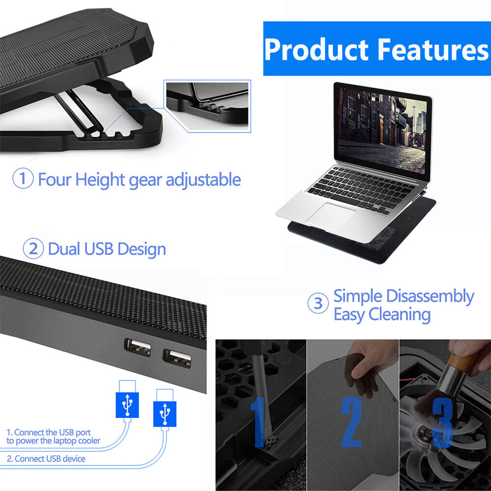 Laptop Cooling Pad | Adjustable Laptop Stand | 4 Fans | USB Powered ...