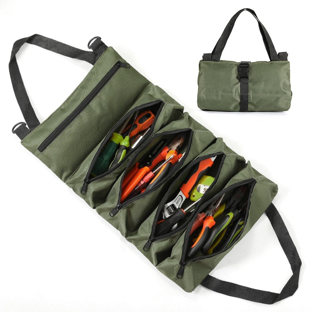 Tool Roll Organizer | Portable Tool Bag | 5 Pockets | Heavy-Duty Oxford ...