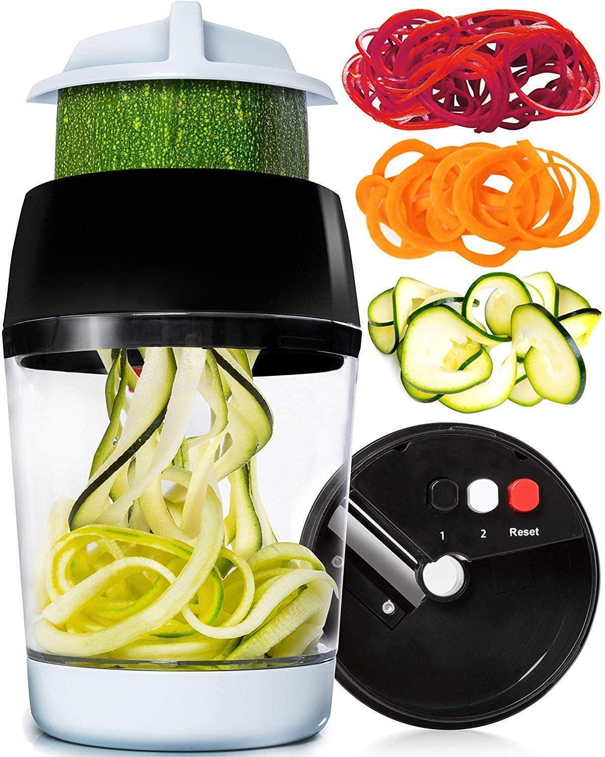 Handheld Vegetable Spiralizer | 4-in-1 Zoodle Maker | Compact Design ...