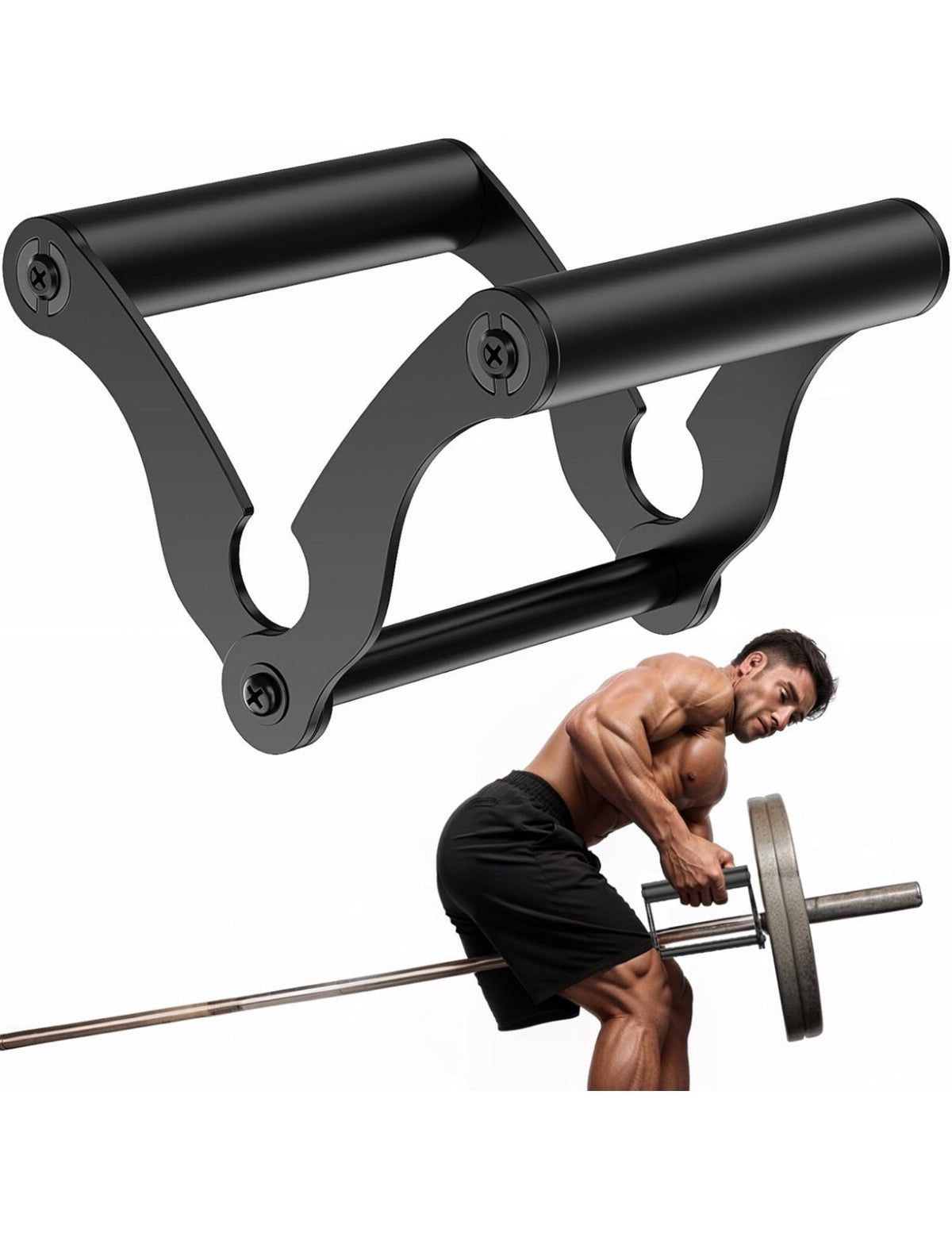 Landmine Handle for Barbell | T-Bar Row Attachment | 360° Rotation ...