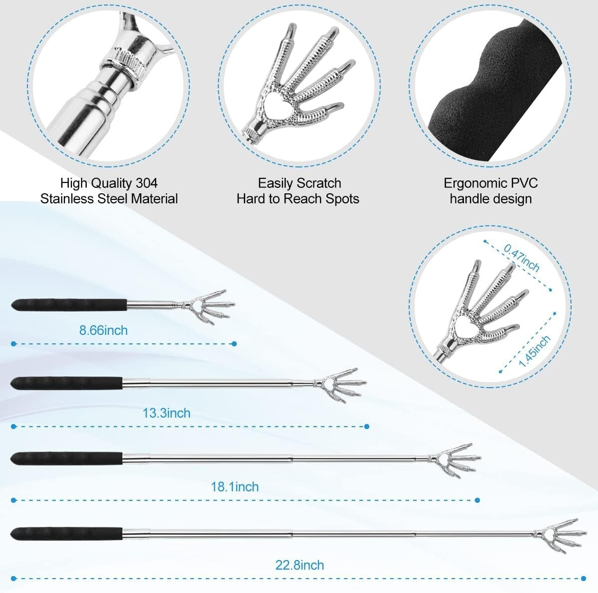 Back Scratcher Set | Telescopic Back Scratcher | Stainless Steel ...
